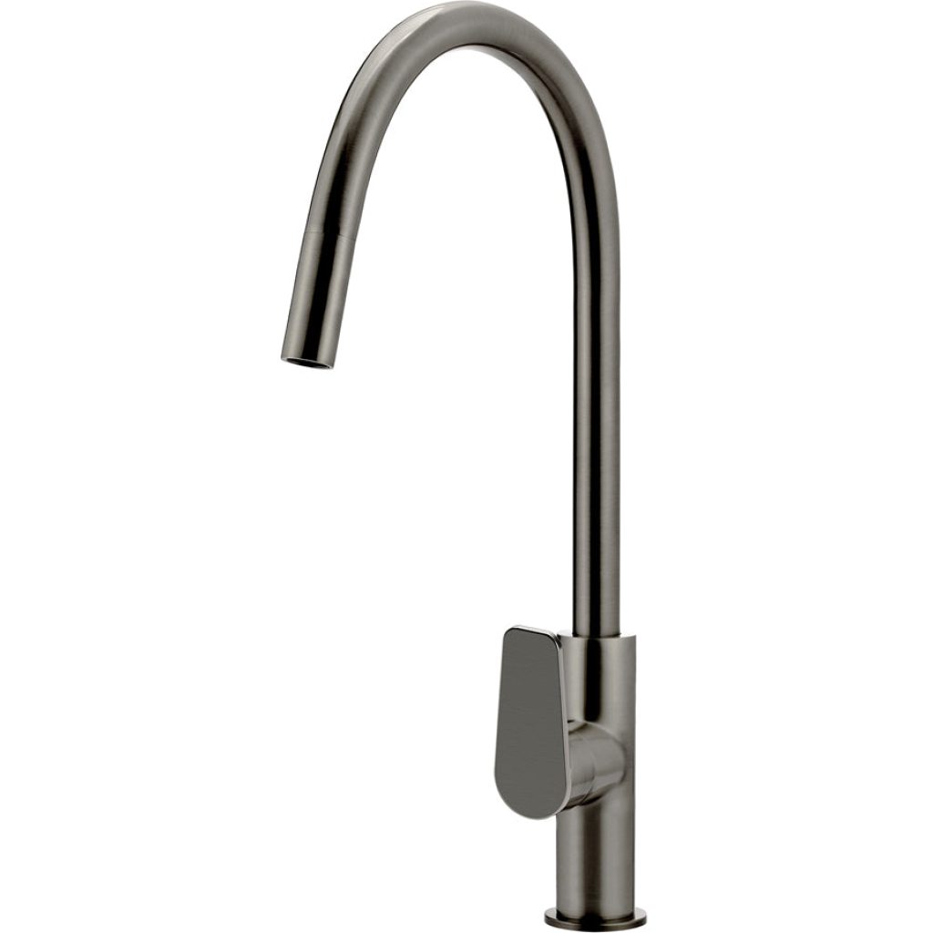 Round Paddle Piccola Pull Out Kitchen Mixer Tap - Gun Metal - Meir SA